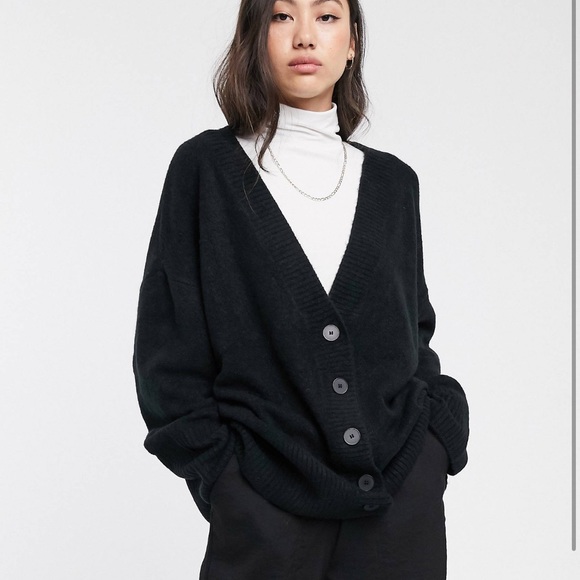 ASOS | Sweaters | Asos Weekday Oversized Black Cardigan | Poshmark